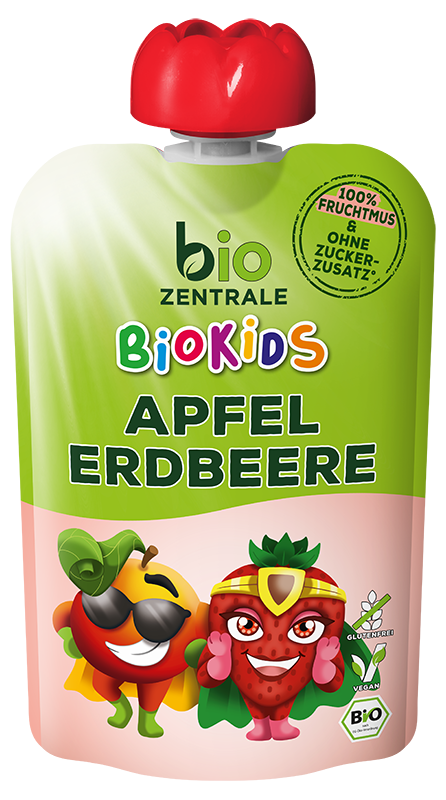 biokids fruchtmus apfel erdbeere öko kontrollstelle it bio 007 ...